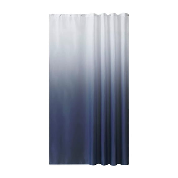 Dark Blue Gradient Printed Polyester Shower Curtain With Waterproof ...