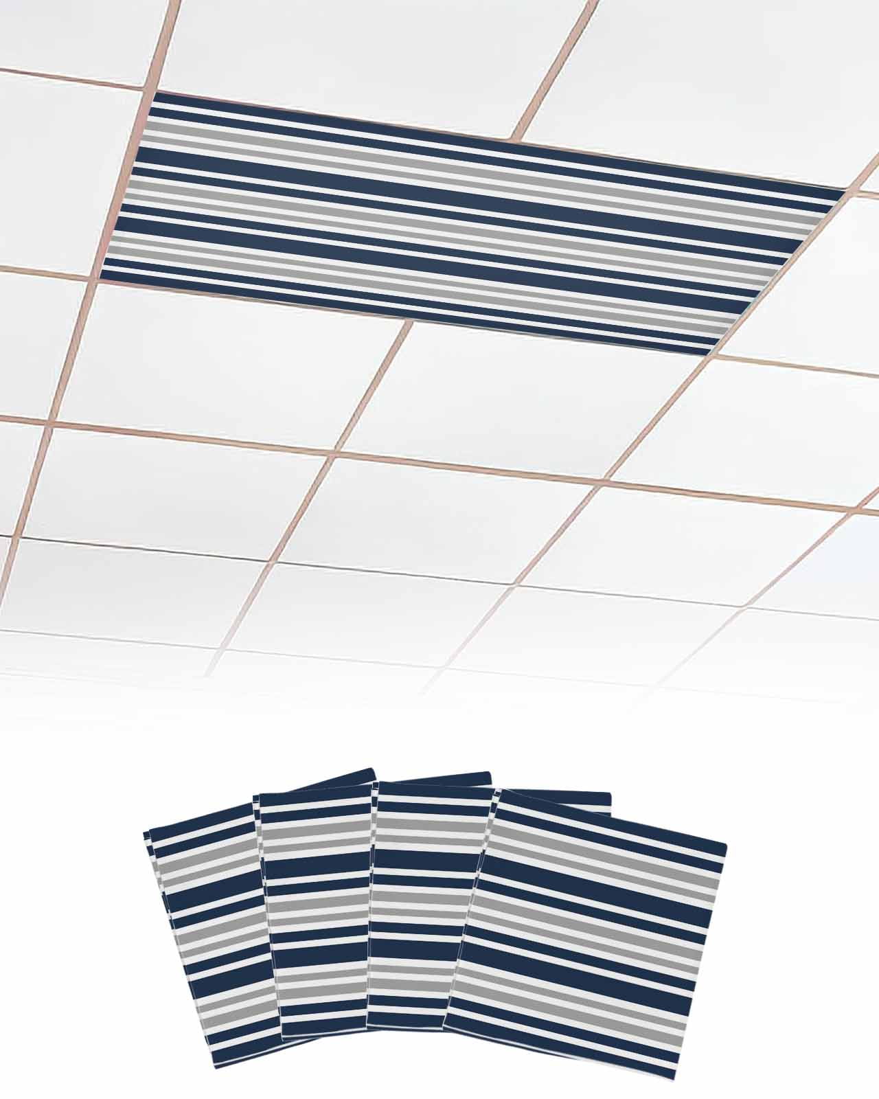 Dark Blue Gray Fluorescent Light Covers for Ceiling Lights 4x2 feet,4 ...