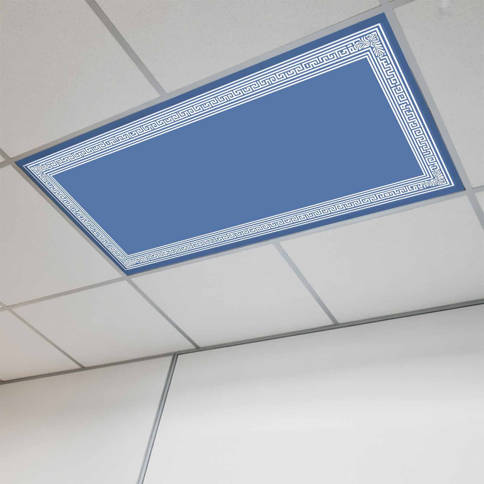 Dark Blue Greek Key Fluorescent Light Covers, Geometric Greece Ancient ...