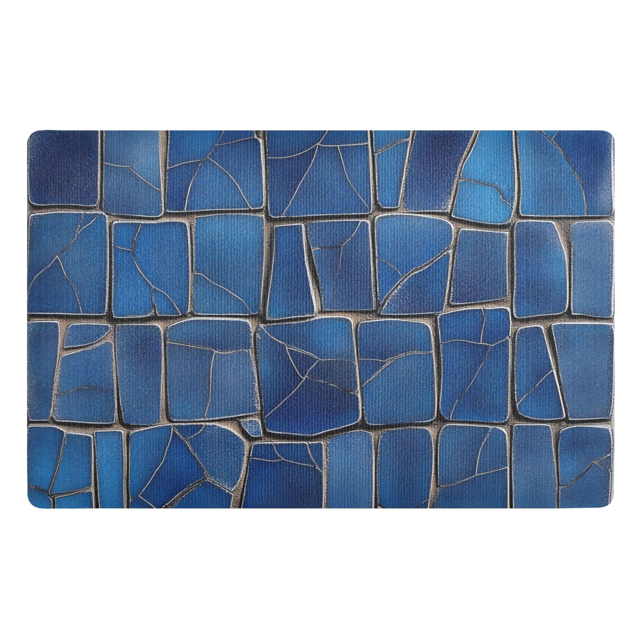 Dark Blue Irregular Floor Door Mat Outdoor Indoor for Home Entrance ...