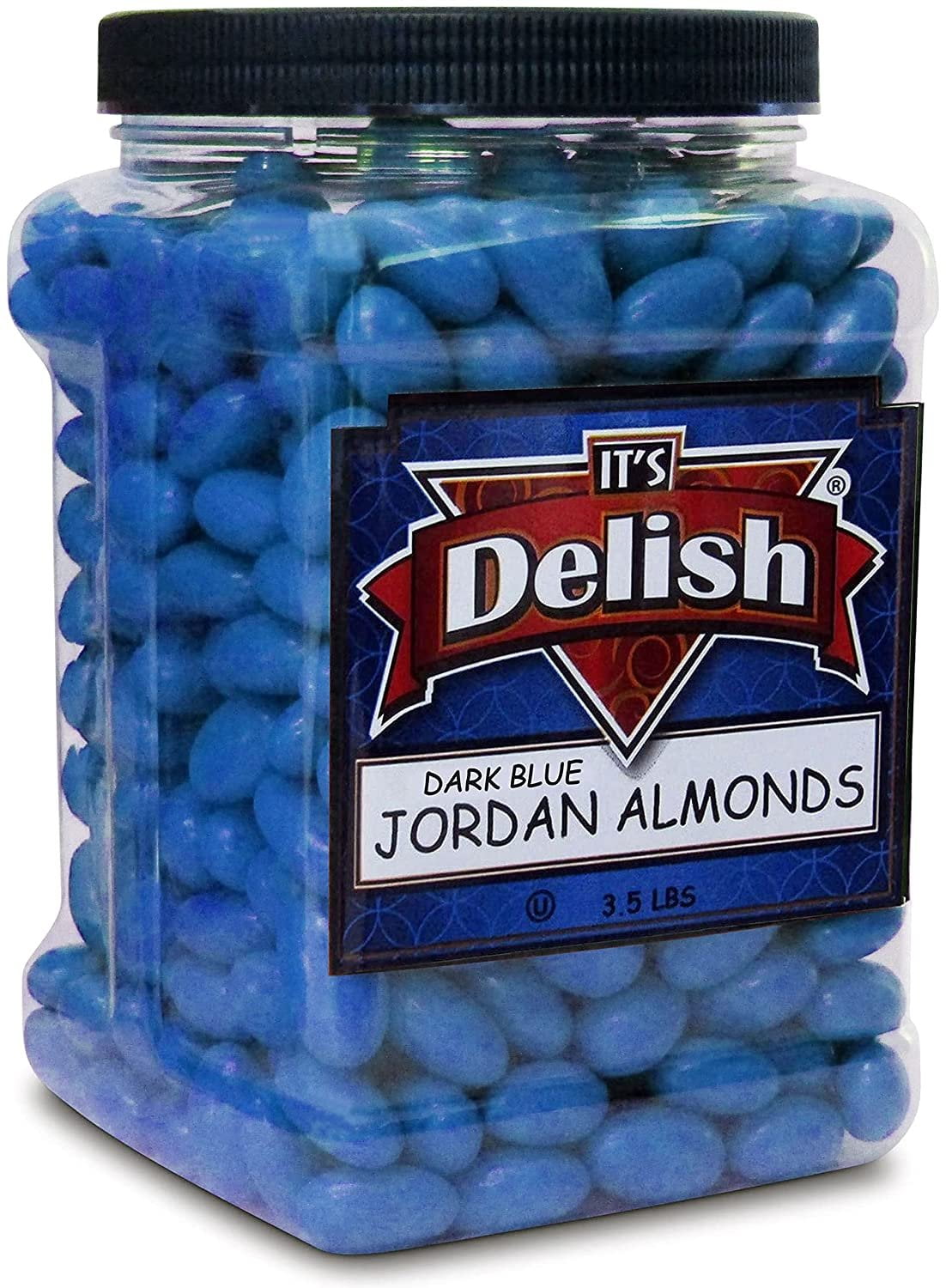 Dark Blue Jordan Almonds by Its Delish, 3.5 lbs Jumbo Container Candied ...