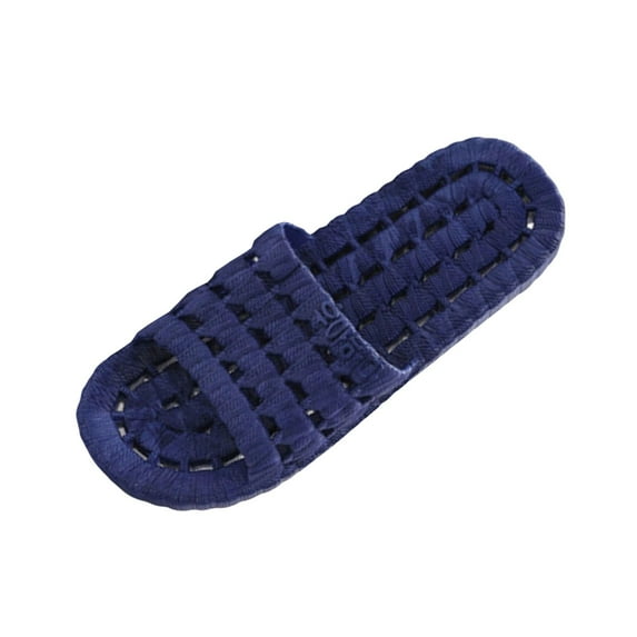 Dark Blue Male Pvc Shower Slippers Versatile Design Non-Slip Deep Shade ...