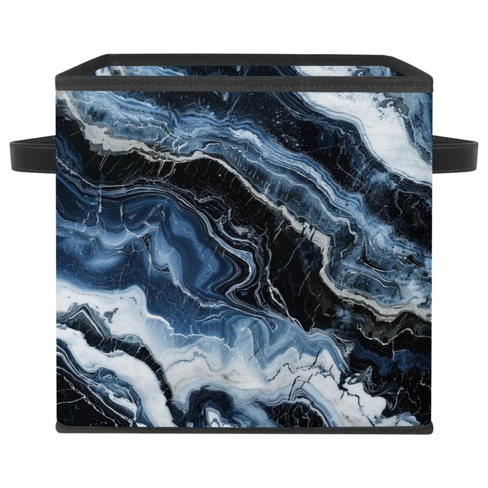 Dark Blue Marble Pattern Storage Bins, Extra Large Closet Storage Cube ...