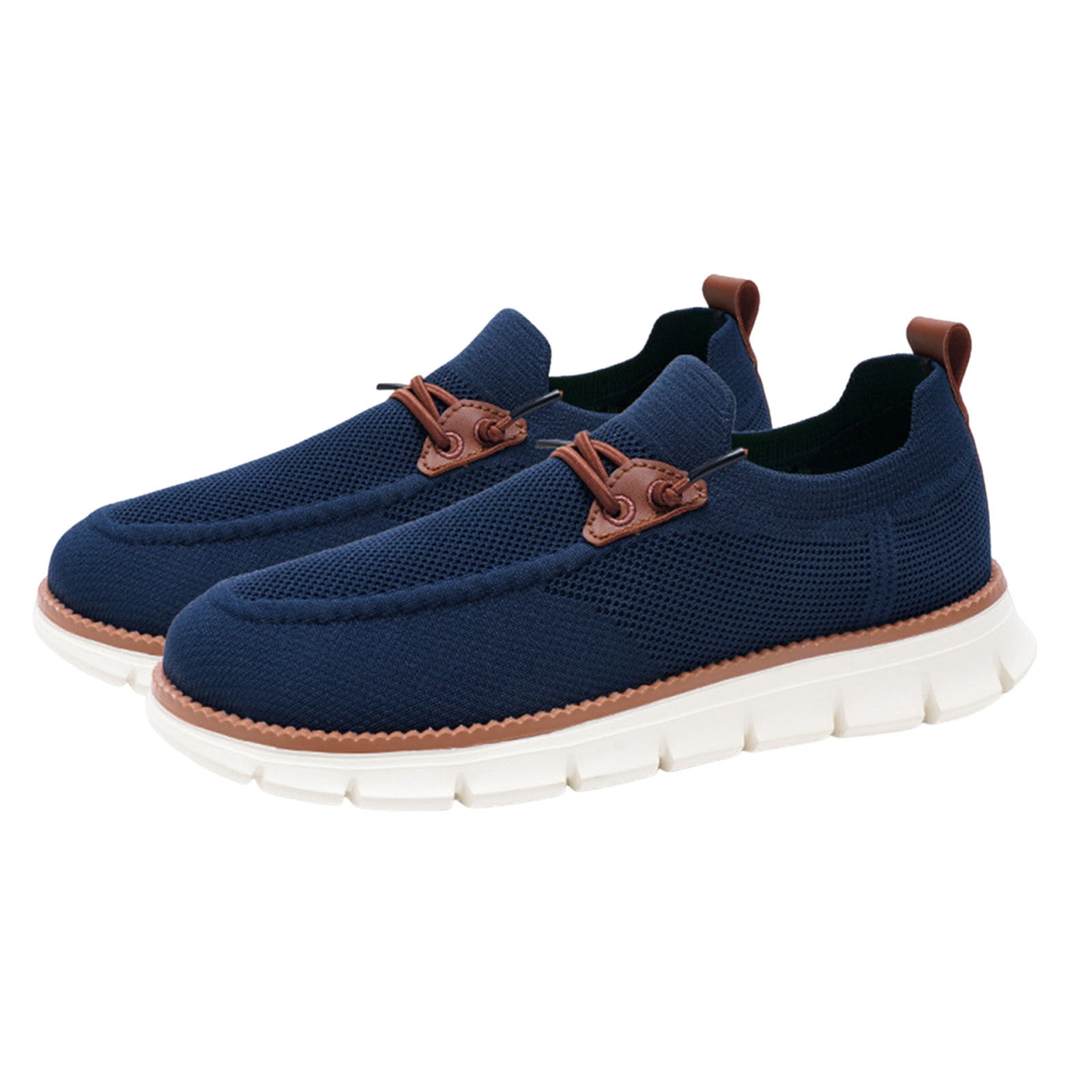 Dark Blue Men S Casual Footwear With Ventilated Mesh And Cushioned Base ...