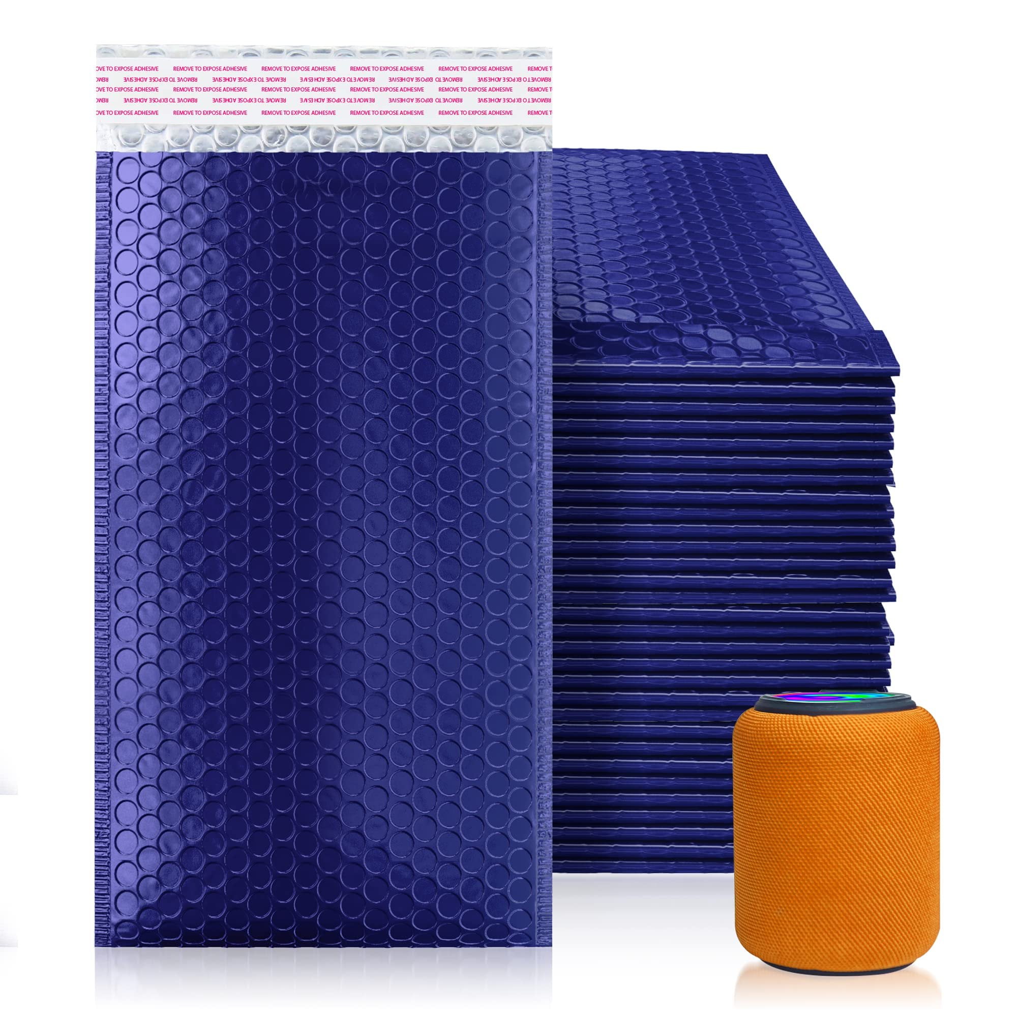 Dark Blue Metallic Bubble Mailers, 4 x 7 Inches. 500 Pack Metallic ...