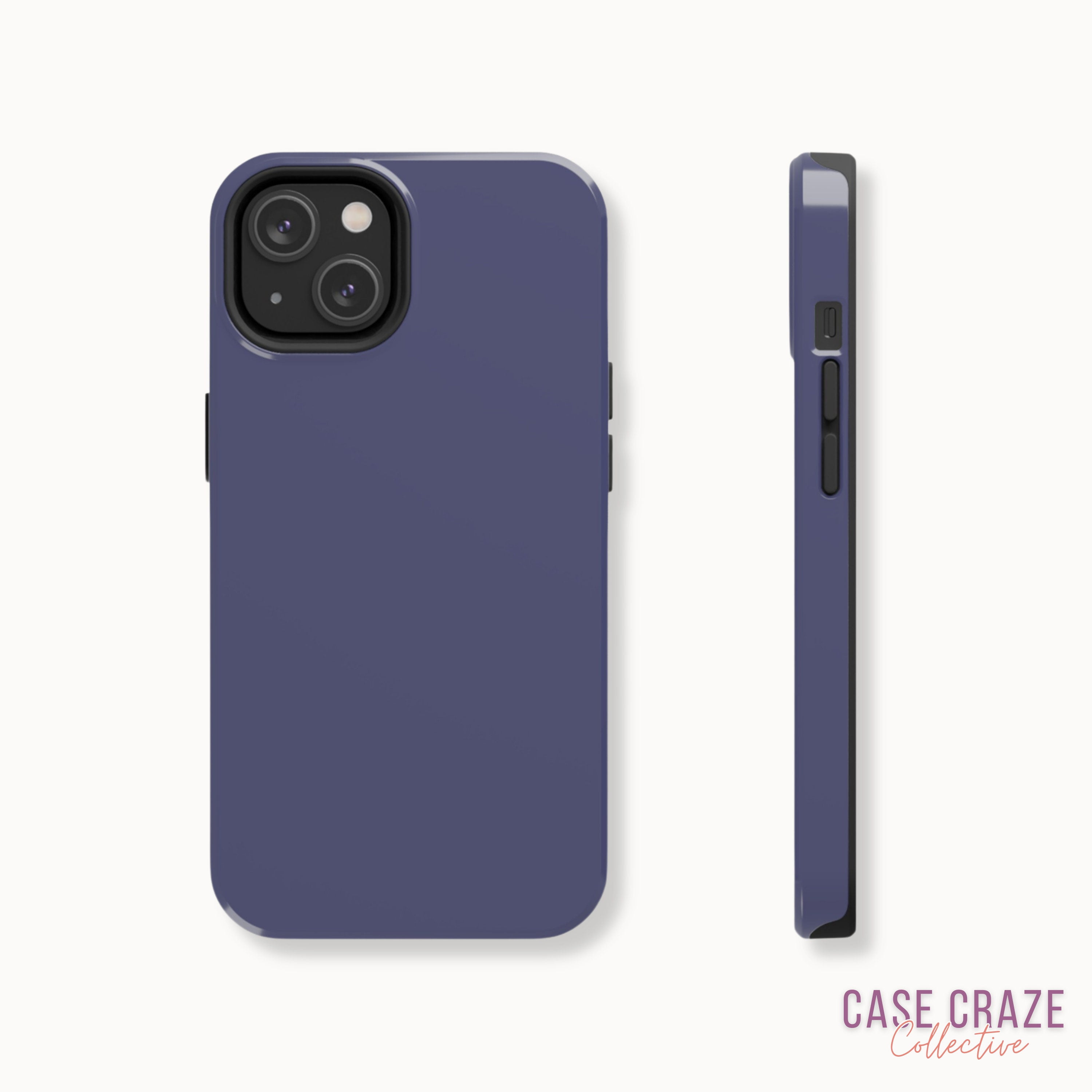 Dark Blue Minimalist Solid Color Phone Case with iPhone 17 through 11 ...