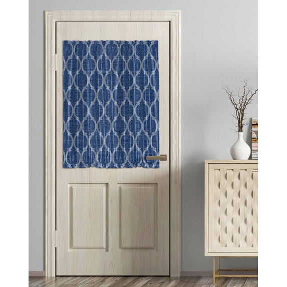 Dark Blue Morocco Blackout Curtains, French Door Curtains for Door ...