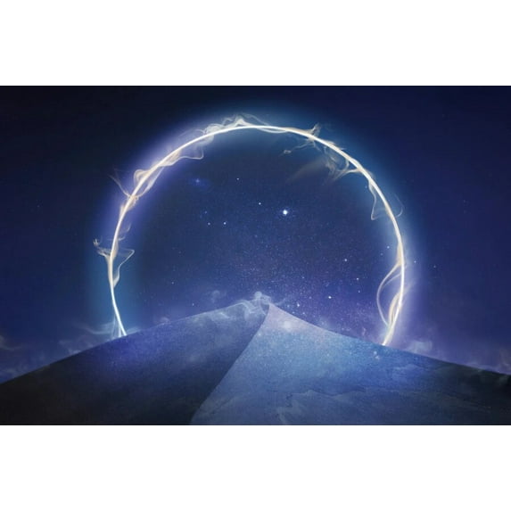 Dark Blue Night Scenery Fanstay Desert Photography Background Glitter ...