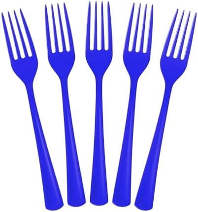 Dark Blue Plastic Forks 50 Pcs Dark Blue Forks Disposable Utensils ...