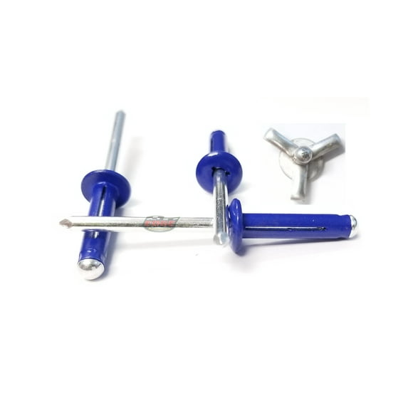 Dark Blue Pop Rivets 3/16" Tri-Fold Small Aluminum Head Steel Mandrel ...
