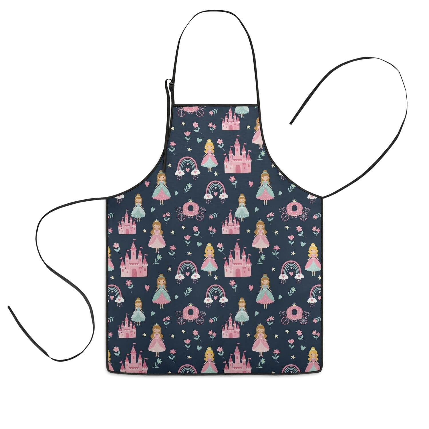 Dark Blue Princess Castle Night Pattern Kids Aprons for Girls and Boys ...
