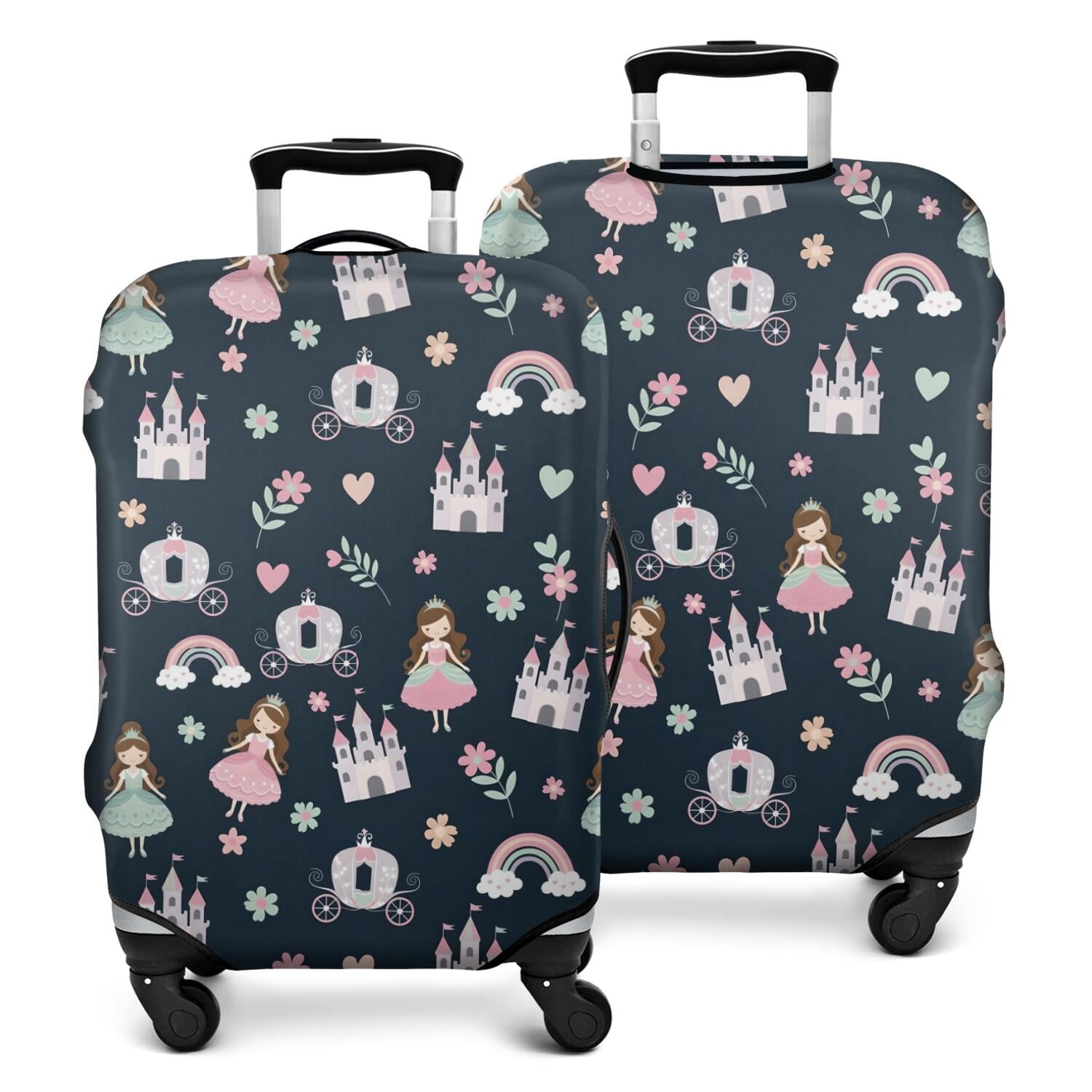 Dark Blue Princess Castle Pattern Luggage Cover Fashion Suitcase Cover ...