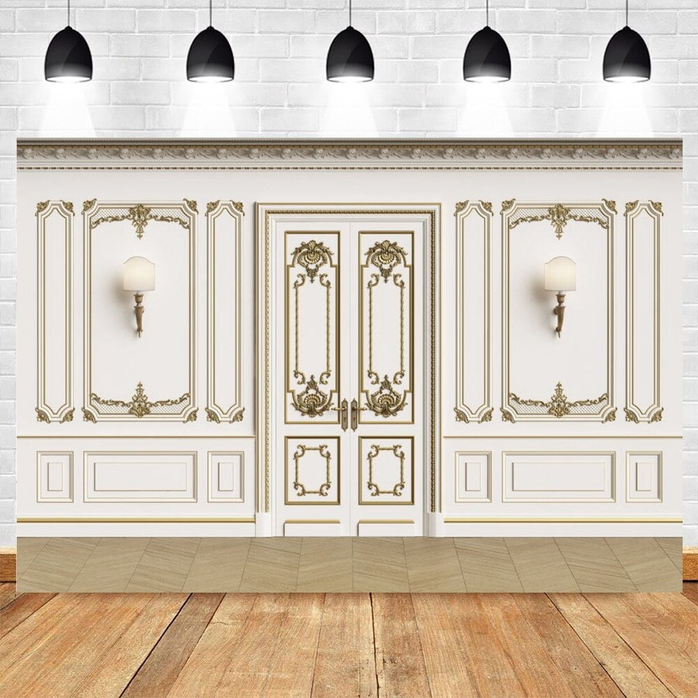 Dark Blue Retro Door Room Photography Backdrops For Wedding Birthday ...