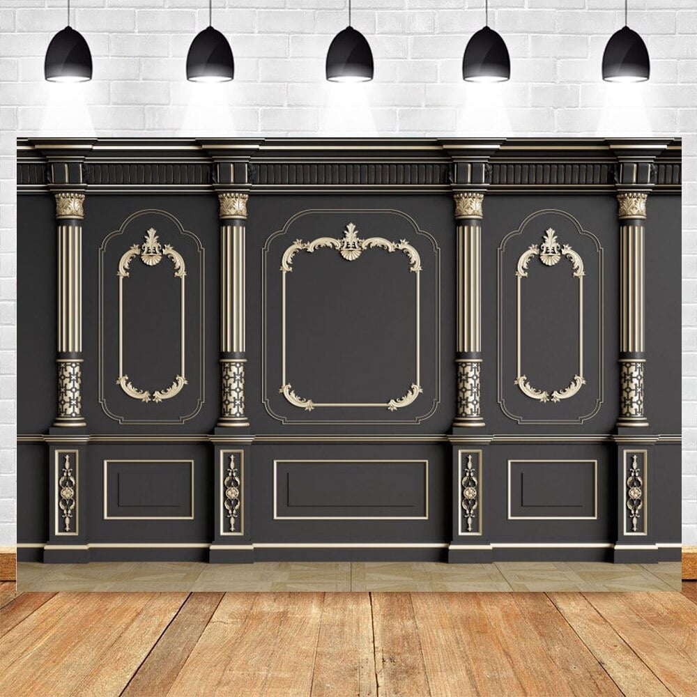 Dark Blue Retro Door Room Photography Backdrops For Wedding Birthday Portrait Photocall ...