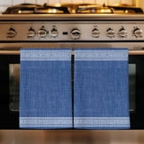 Dark Blue Retro Greek Key Kitchen Towels Set of 1, Geometric Greece ...
