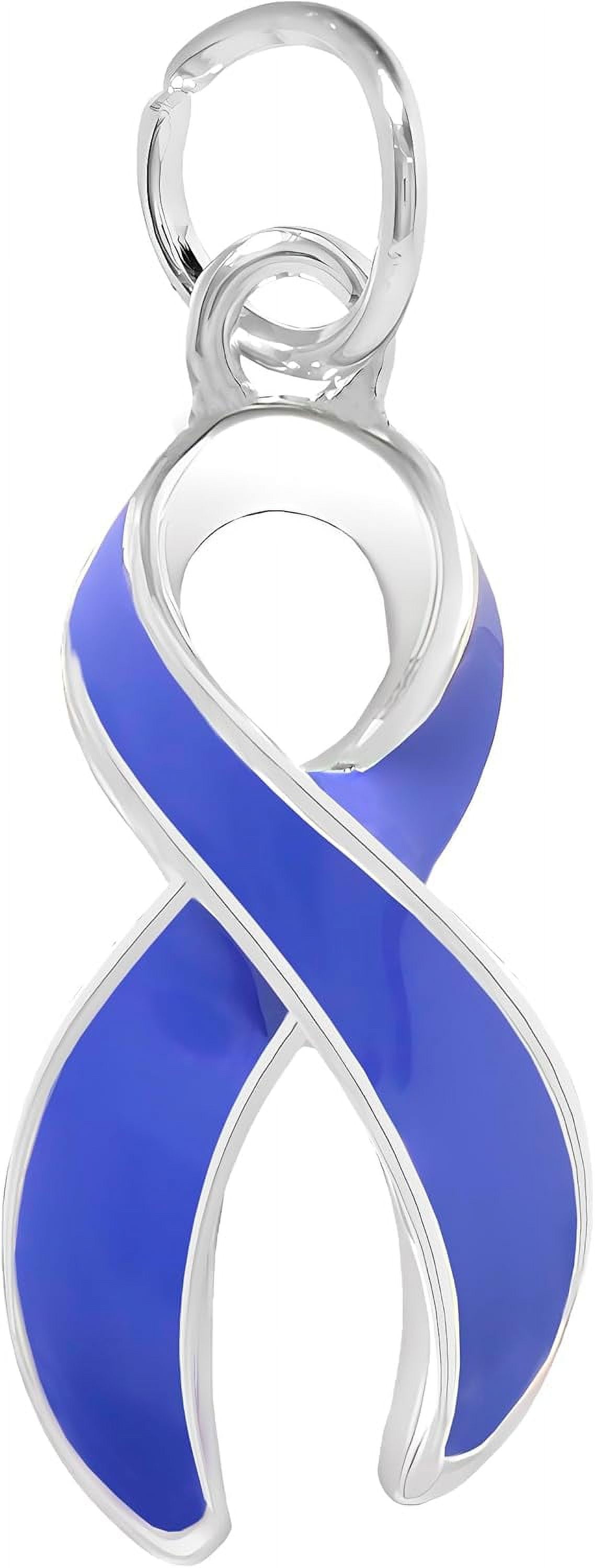 Dark Blue Ribbon Awareness Charms – Dark Blue Ribbon Shaped Charms for ...