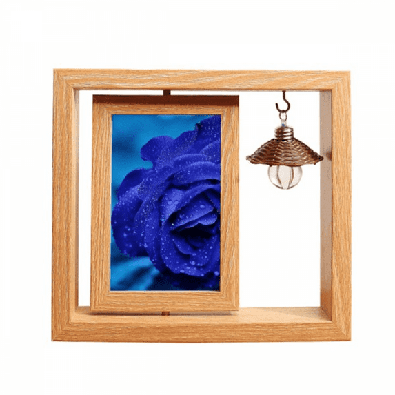 Dark Blue Roses Flowers Art Deco Fashion Wooden Rotating Picture Photo ...