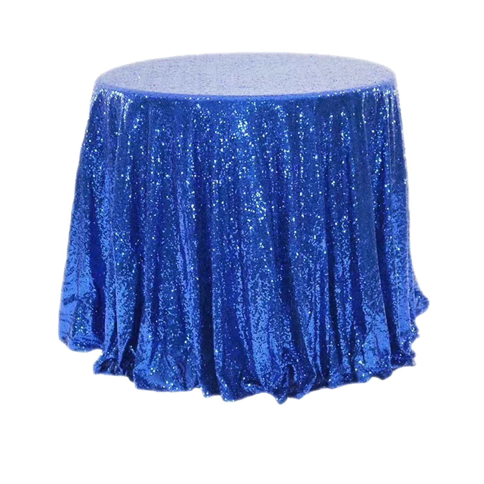 Dark Blue Round Sequin Tablecloth Glitter Fabric Tablecloth Small Round ...