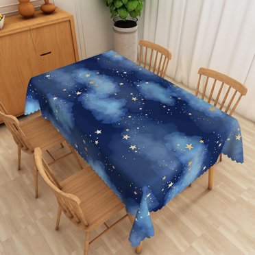 2Pcs Themed Space Tablecloth - Starry Sky Night, Galaxy Table Cover ...