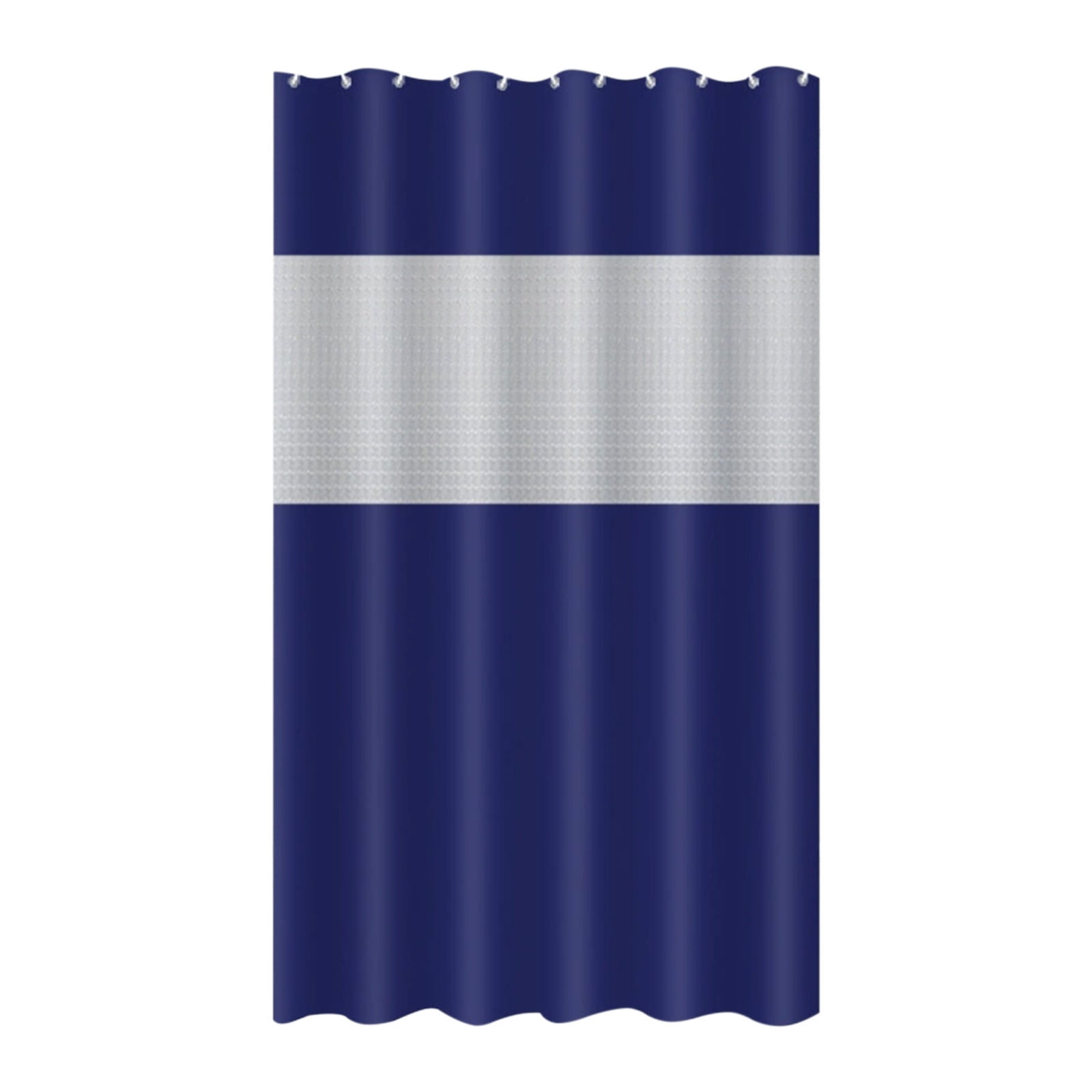 Dark Blue Splice Eva Waterproof Shower Curtain Bathroom Decor No Punch ...