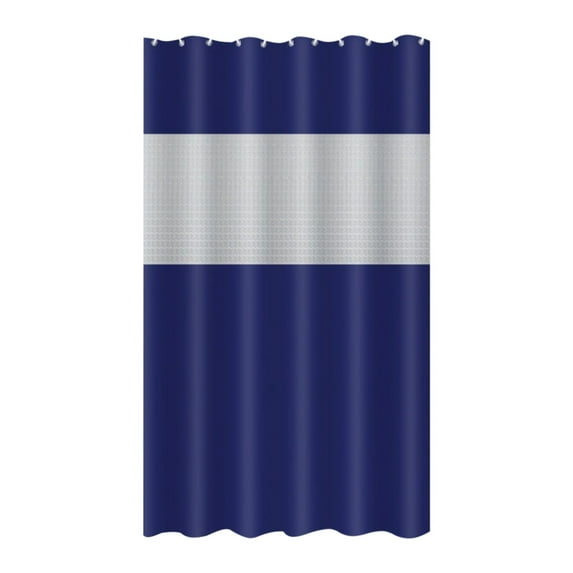 Dark Blue Spliced Peva Waterproof Shower Curtain, Mixed Design With ...