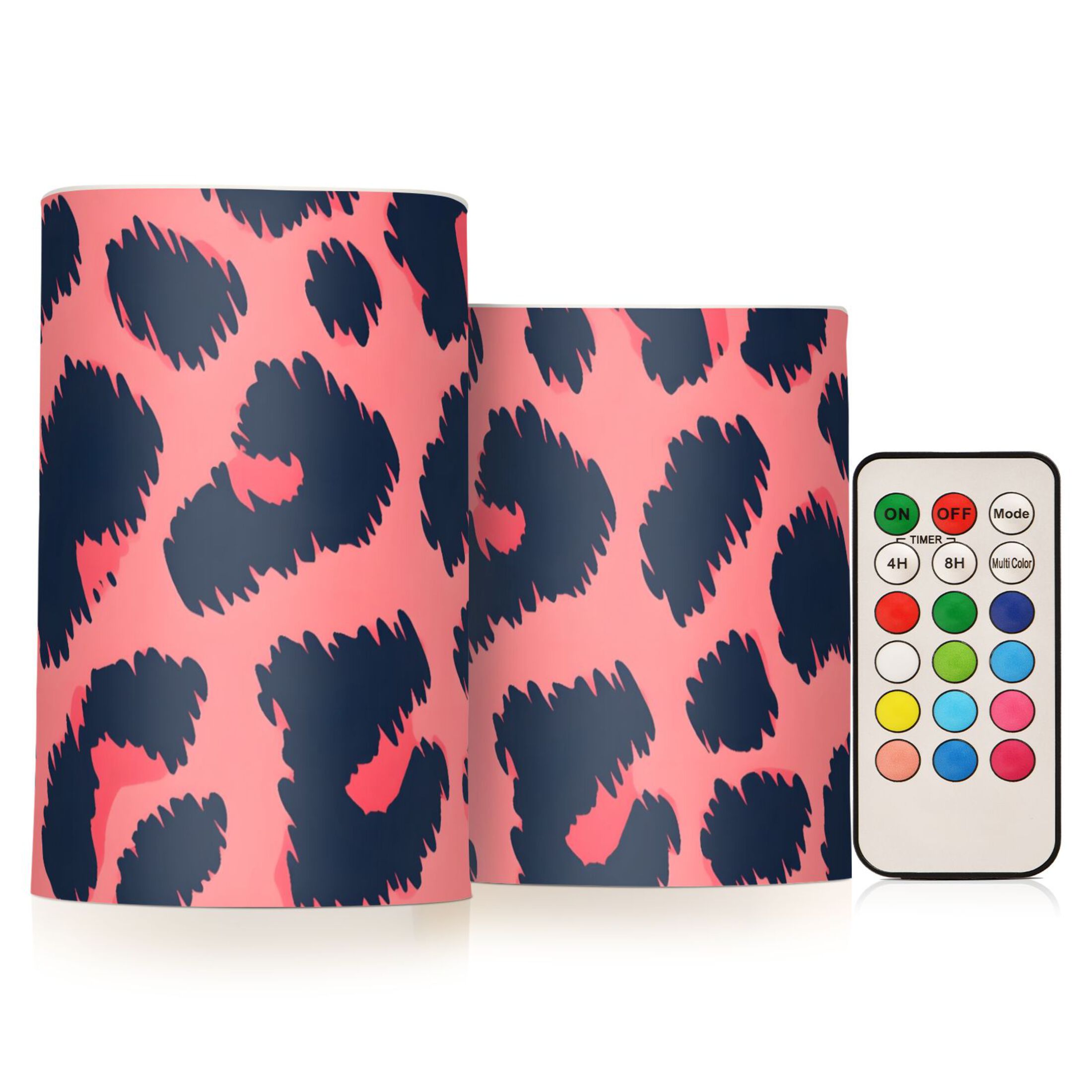 Dark Blue Spots Pink Flickering Flameless Candles Battery Operated with ...