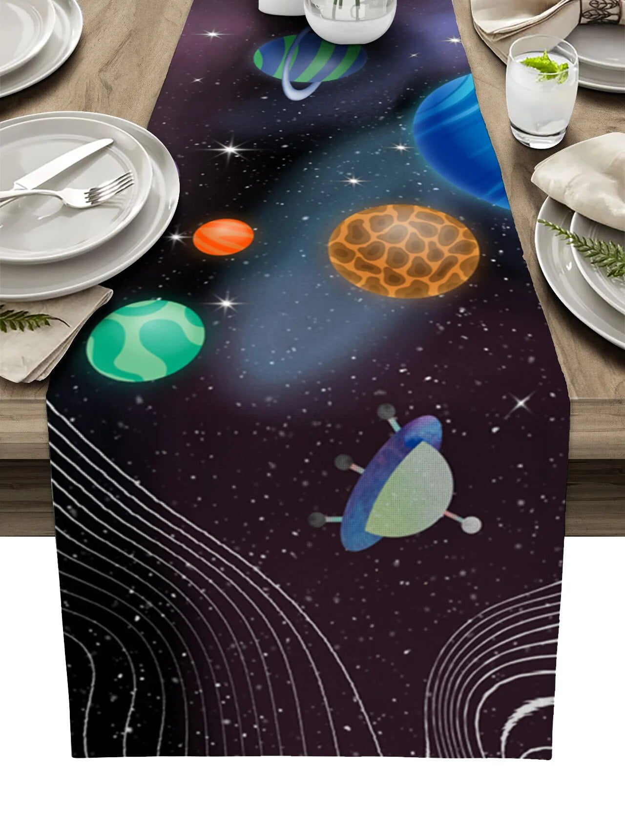 Dark Blue Star Wedding Home Party Table Runners Coffee Table Decor ...