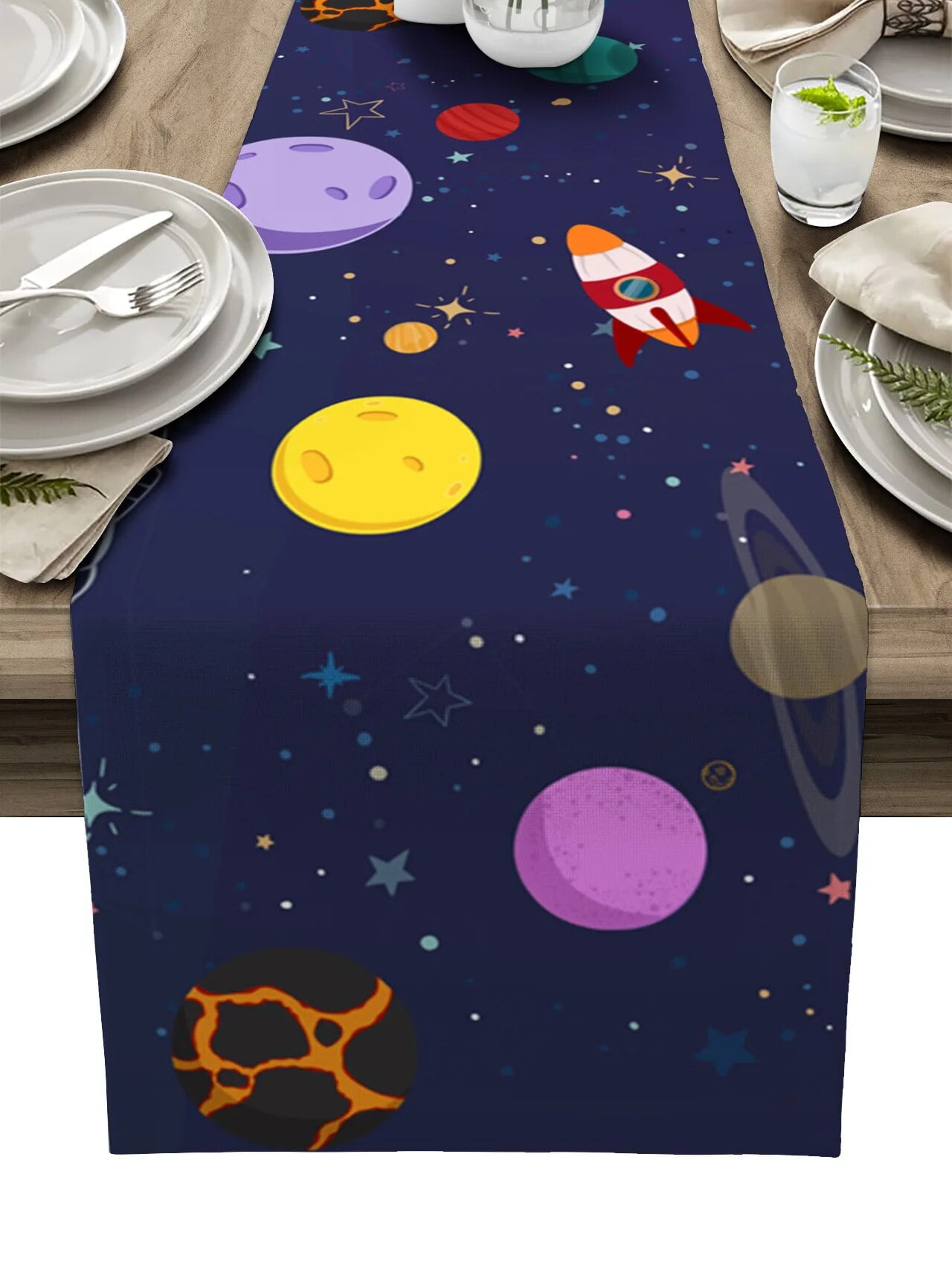 Dark Blue Star Wedding Home Party Table Runners Coffee Table Decor ...