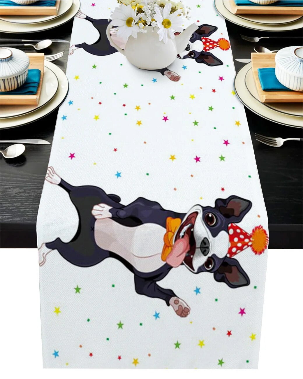 Dark Blue Star Wedding Home Party Table Runners Coffee Table Decor ...