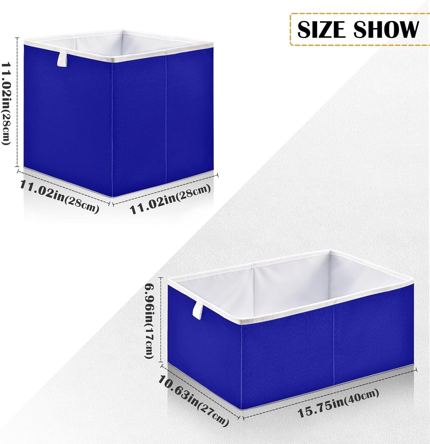 Dark Blue Storage Boxes, Collapsible Storage Bins With Full Print ...
