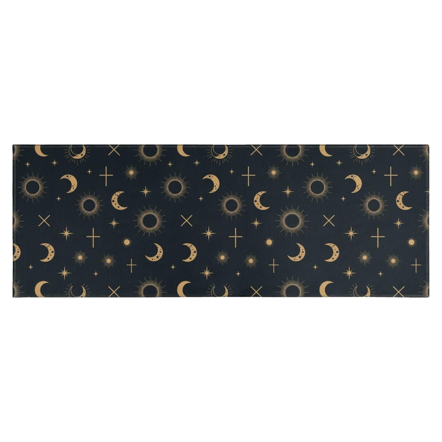 Dark Blue Sun Moon Cross Pattern Kitchen Rug Mat,Kitchen Runner Rugs ...