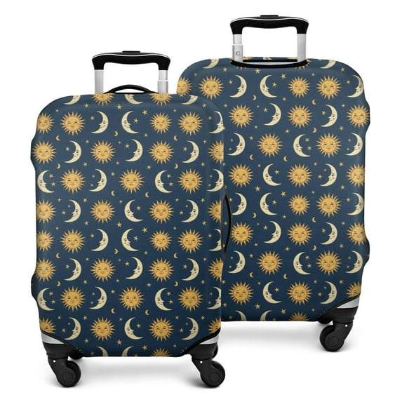 Dark Blue Sun Moon Star Pattern Luggage Cover Fashion Suitcase Cover ...