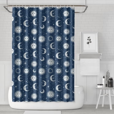 Black White Zodiac Sun Moon Pattern Shower Curtain 36"x72" ,Bathroom ...