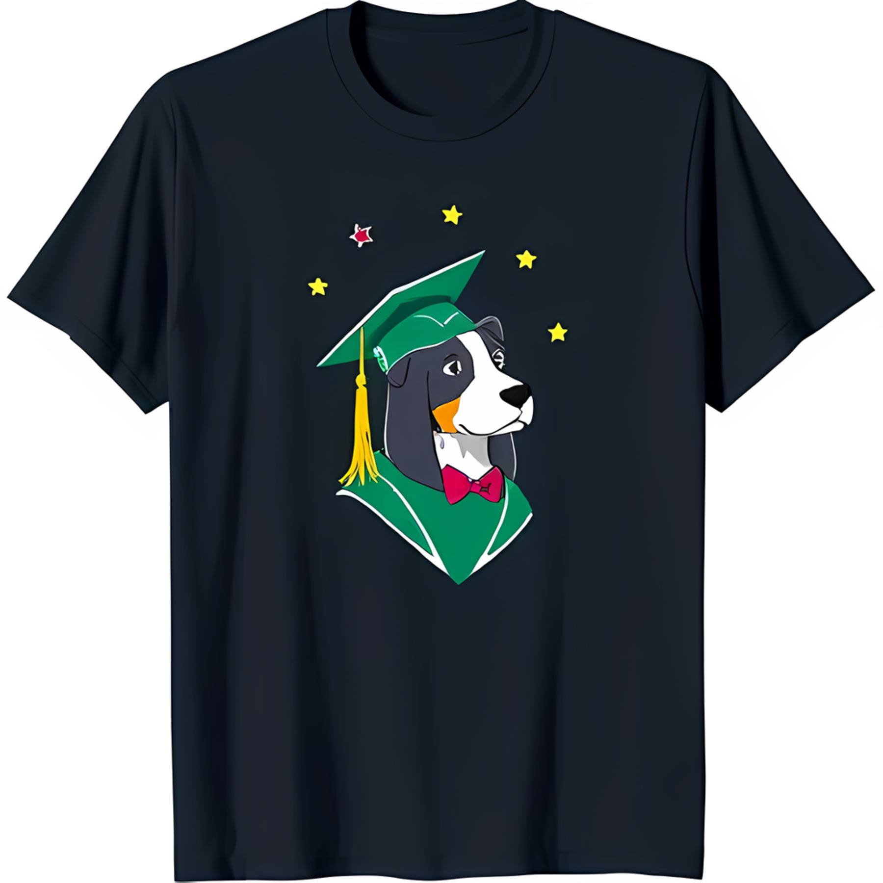 Dark Blue T-Shirt with Cartoon Design & Pink Eyes Year of the 2024 in ...