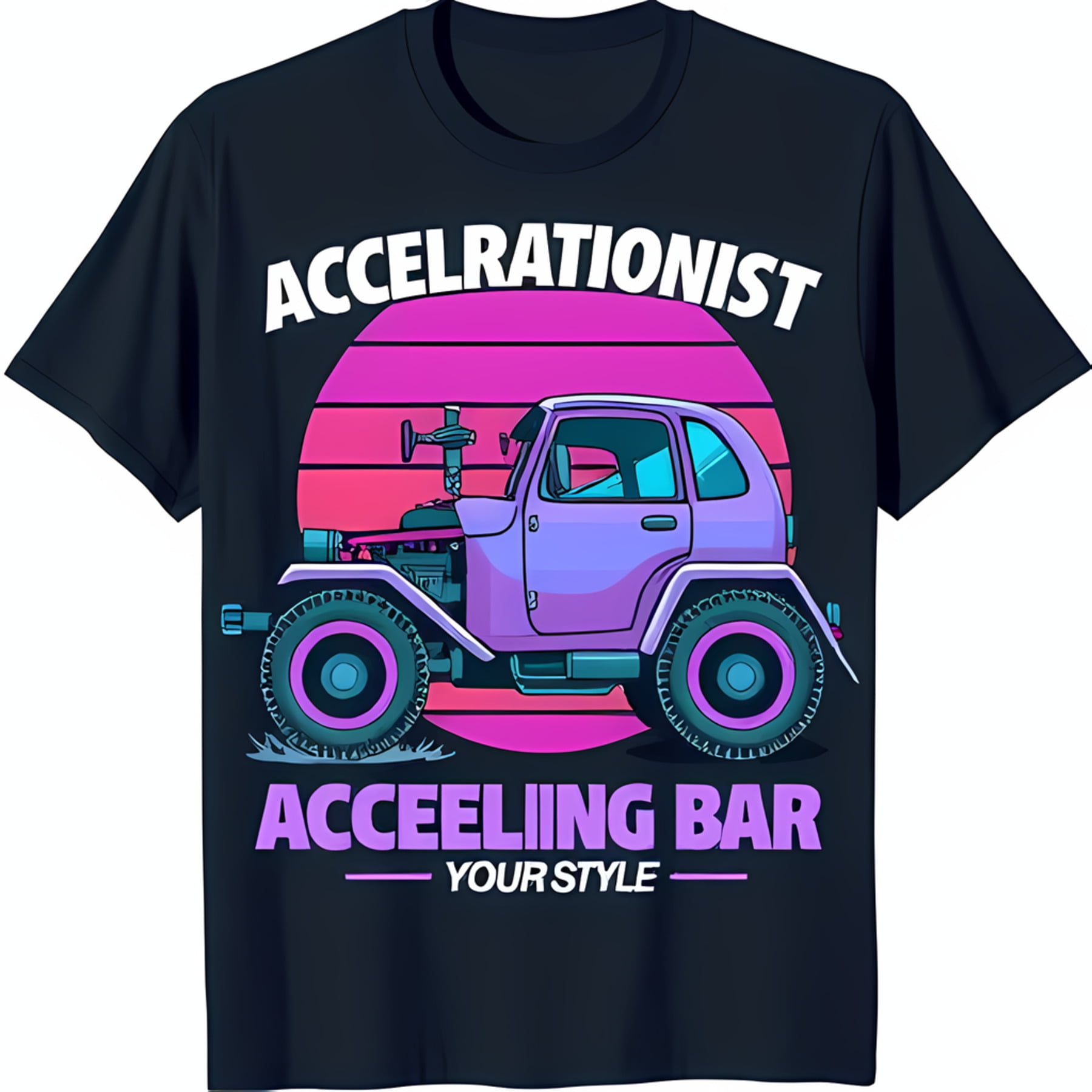 Dark Blue T-Shirt with Graphic & 'Accelerationist' Design - Walmart.com