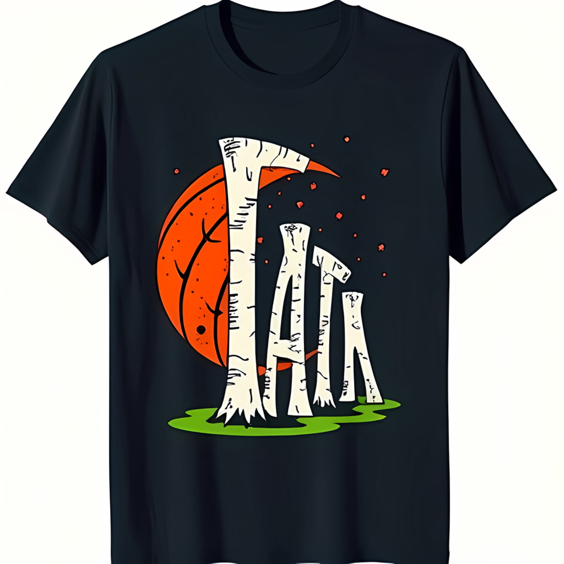 Dark Blue T-Shirt with and Birch Trees Graphic 'LATA' Design - Walmart.com