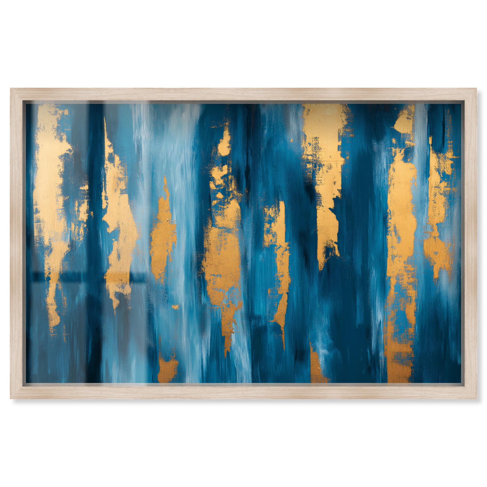 Dark Blue Texture with Golden Touch II Shadowbox Print Blue Wall Art by ...