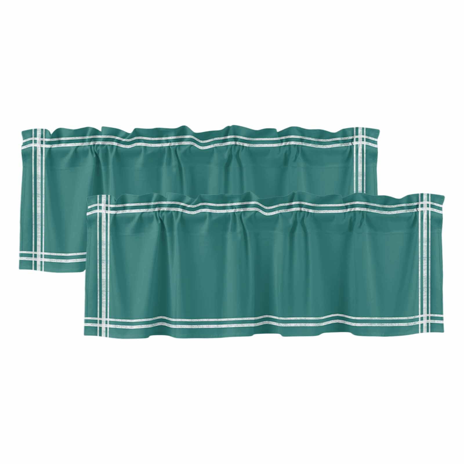 Dark Blue Valances for Windows, Rustic Dark Green Solid Color Modern ...