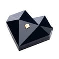 Dark Blue Valentine Day Gift Heart Shaped Jewelry Box Automatic Open ...