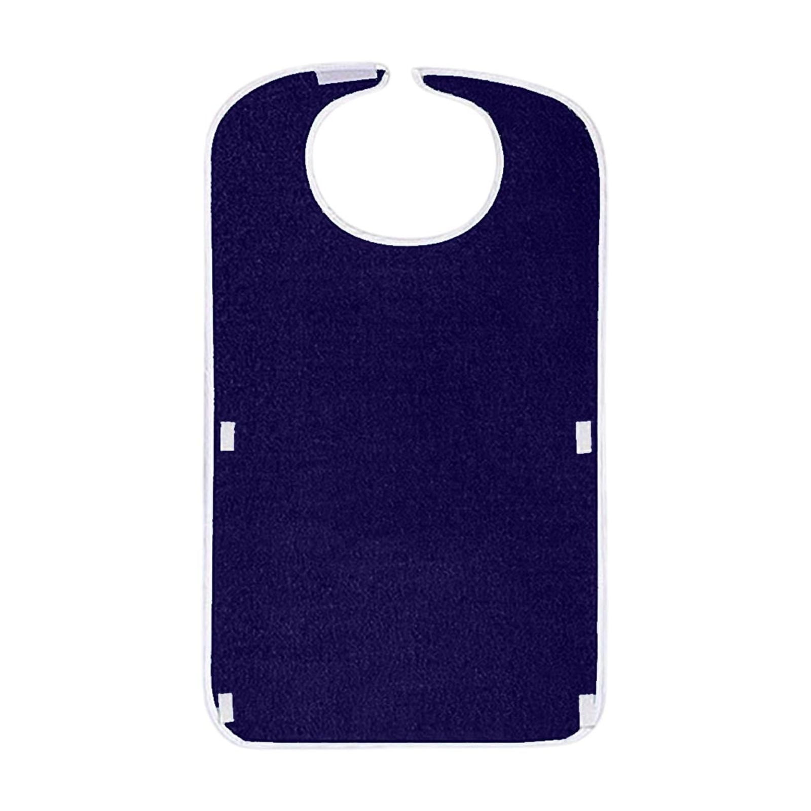 Dark Blue Waterproof Adult Bib For Eating And Drinking With Adjustable ...