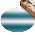Dark Blue and White Gradient Area Rugs 3' (Round) Minimalist Dark Cyan ...