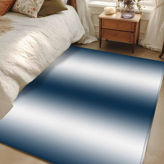 Dark Blue White Ombre 3x5 Area Rugs, Abstract Art Modern Blue Gradient ...