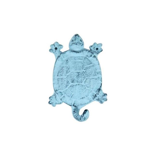 Dark Blue Whitewashed Cast Iron Turtle Key Hook- 6 in. - Walmart.com