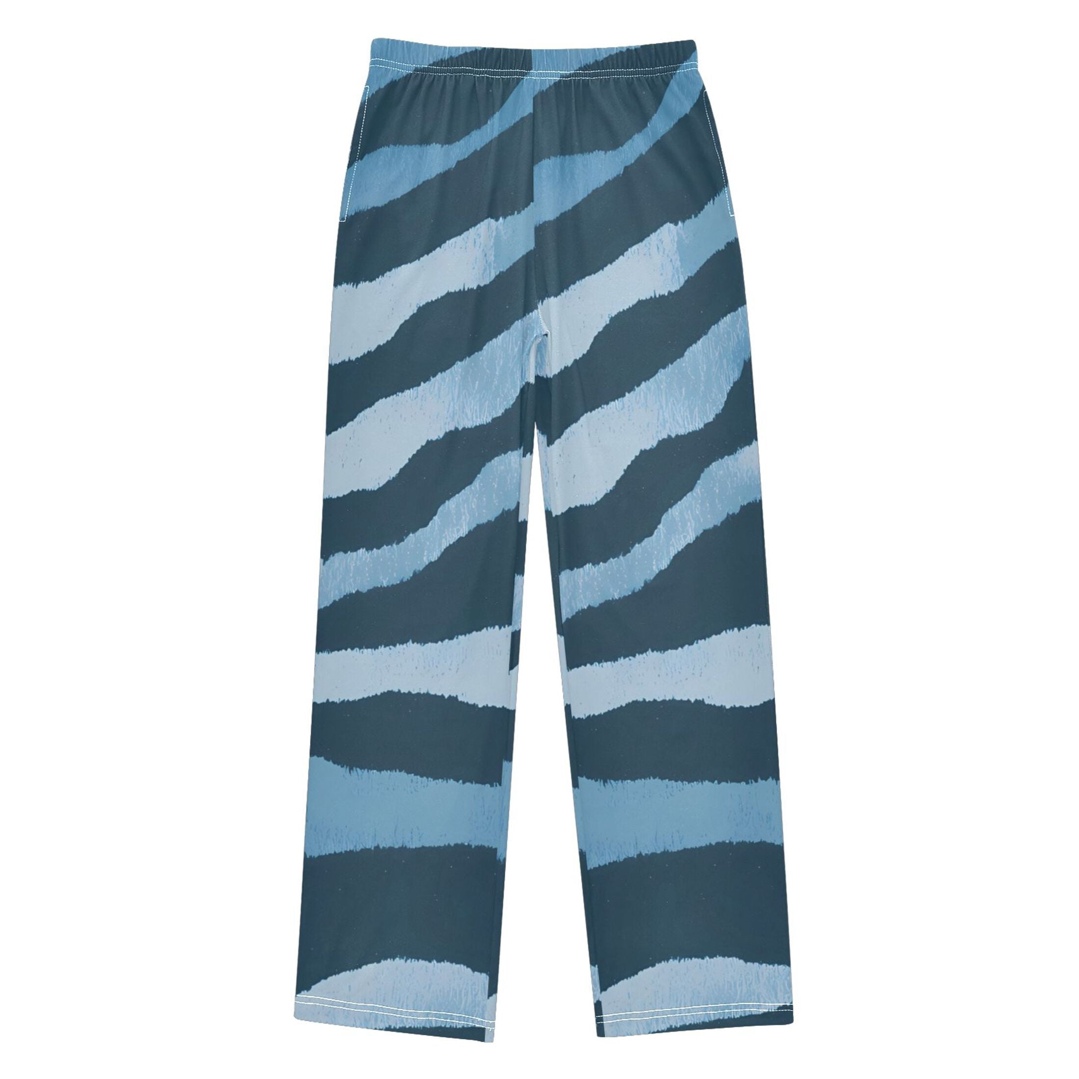 Dark Blue Zebra Pattern Pajama Pants Soft Lightweight Lounge Pants ...