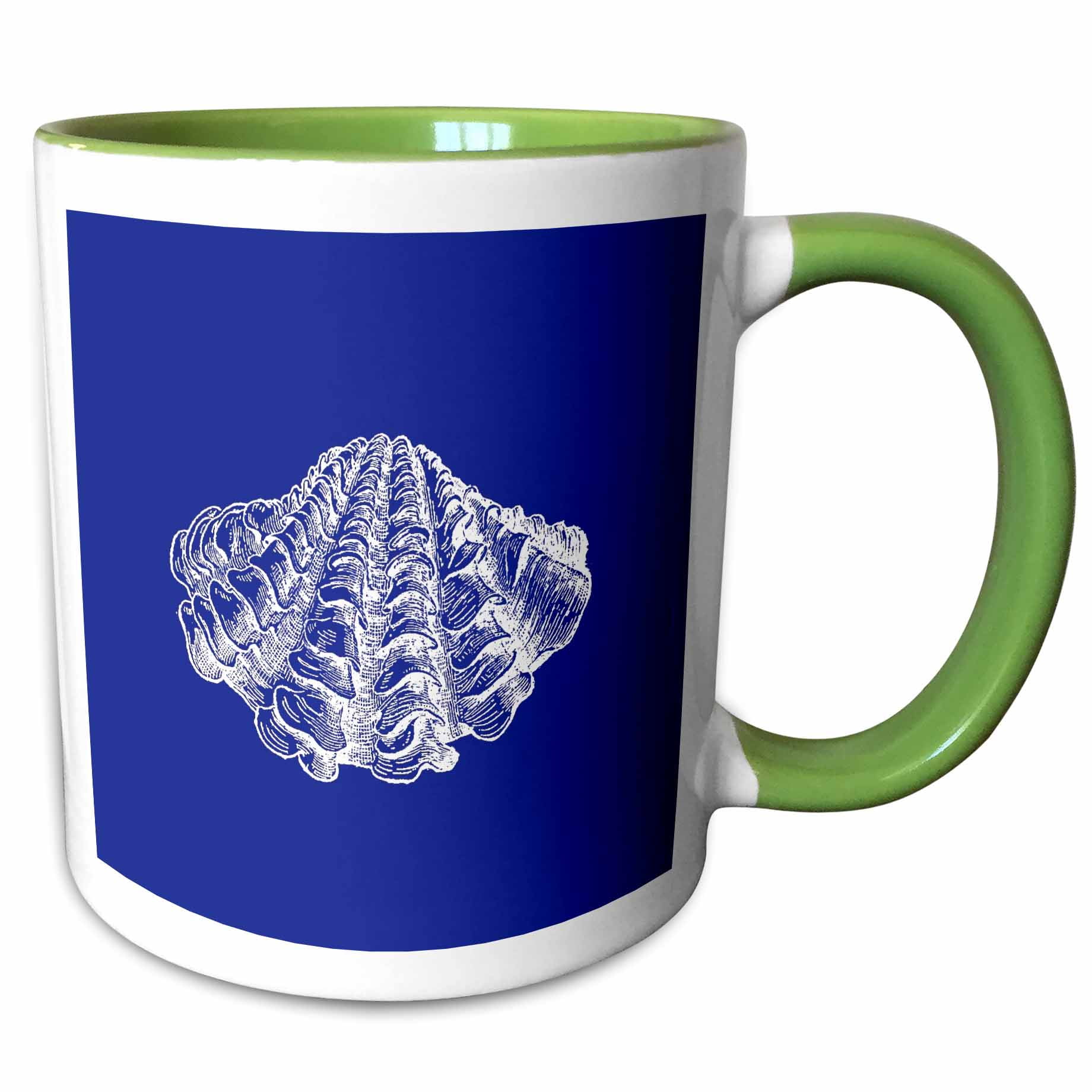 Dark Blue seashell etching print. Modern Sea shell clam beach ocean ...