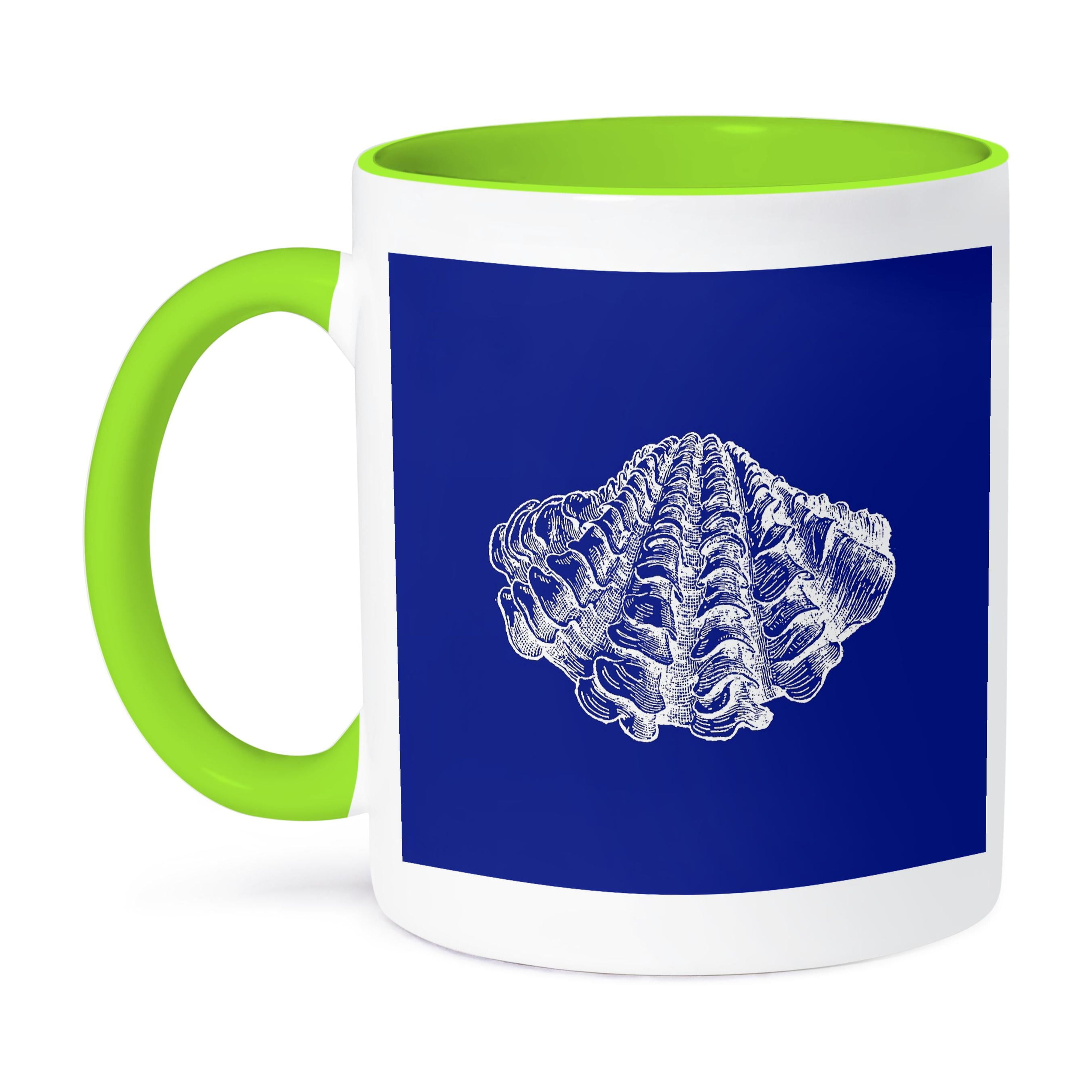 3dRose, Dark Blue seashell etching print. Modern Sea shell clam beach ...