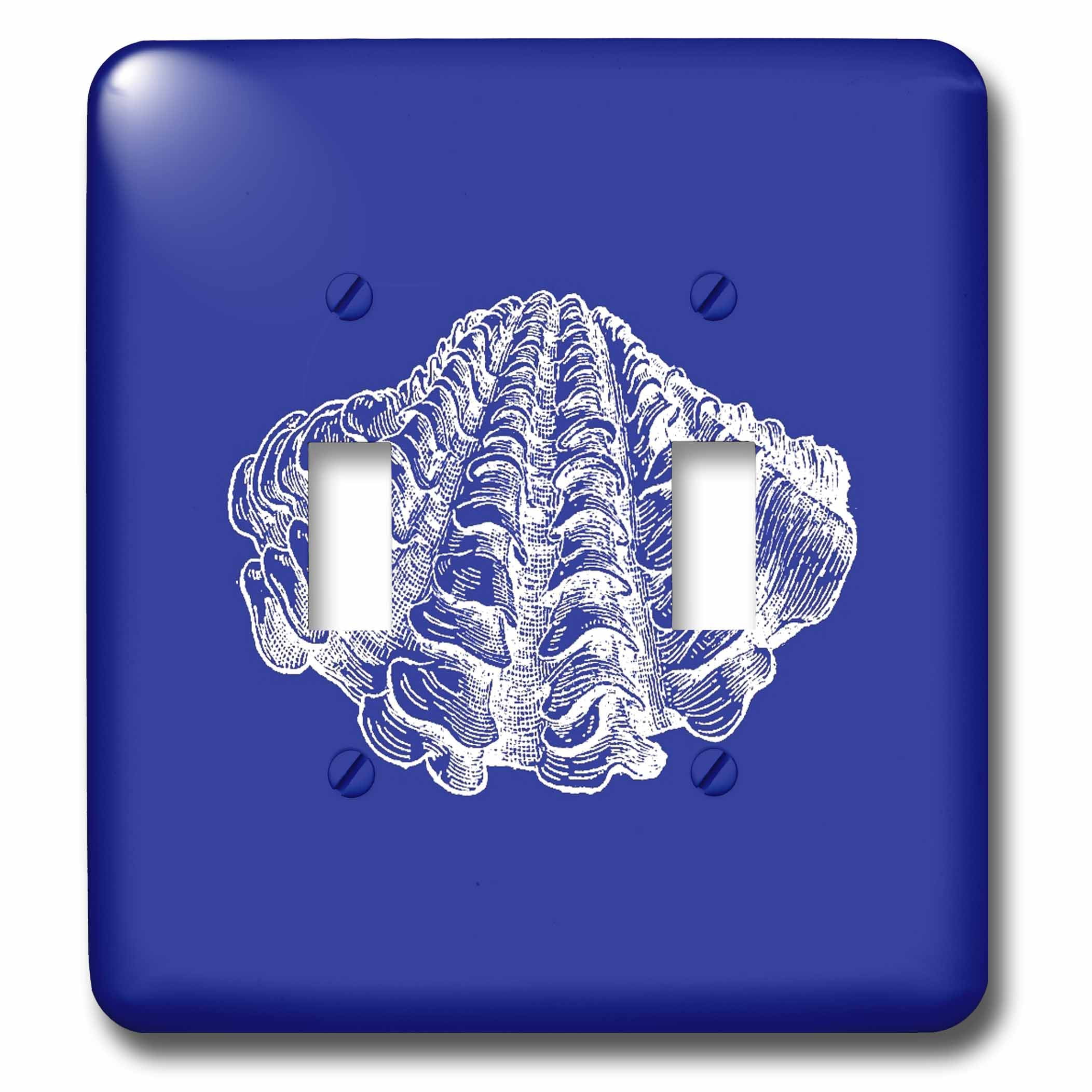 Dark Blue seashell etching print. Modern Sea shell clam beach ocean ...