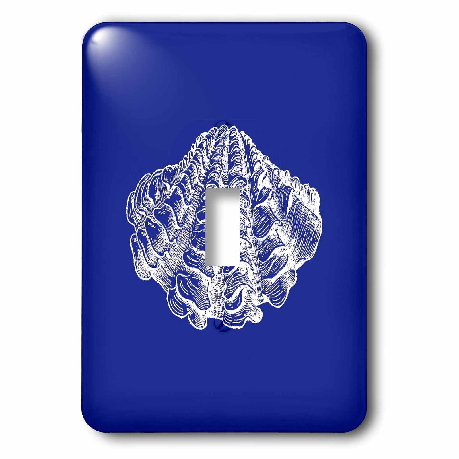 Dark Blue seashell etching print. Modern Sea shell clam beach ocean ...