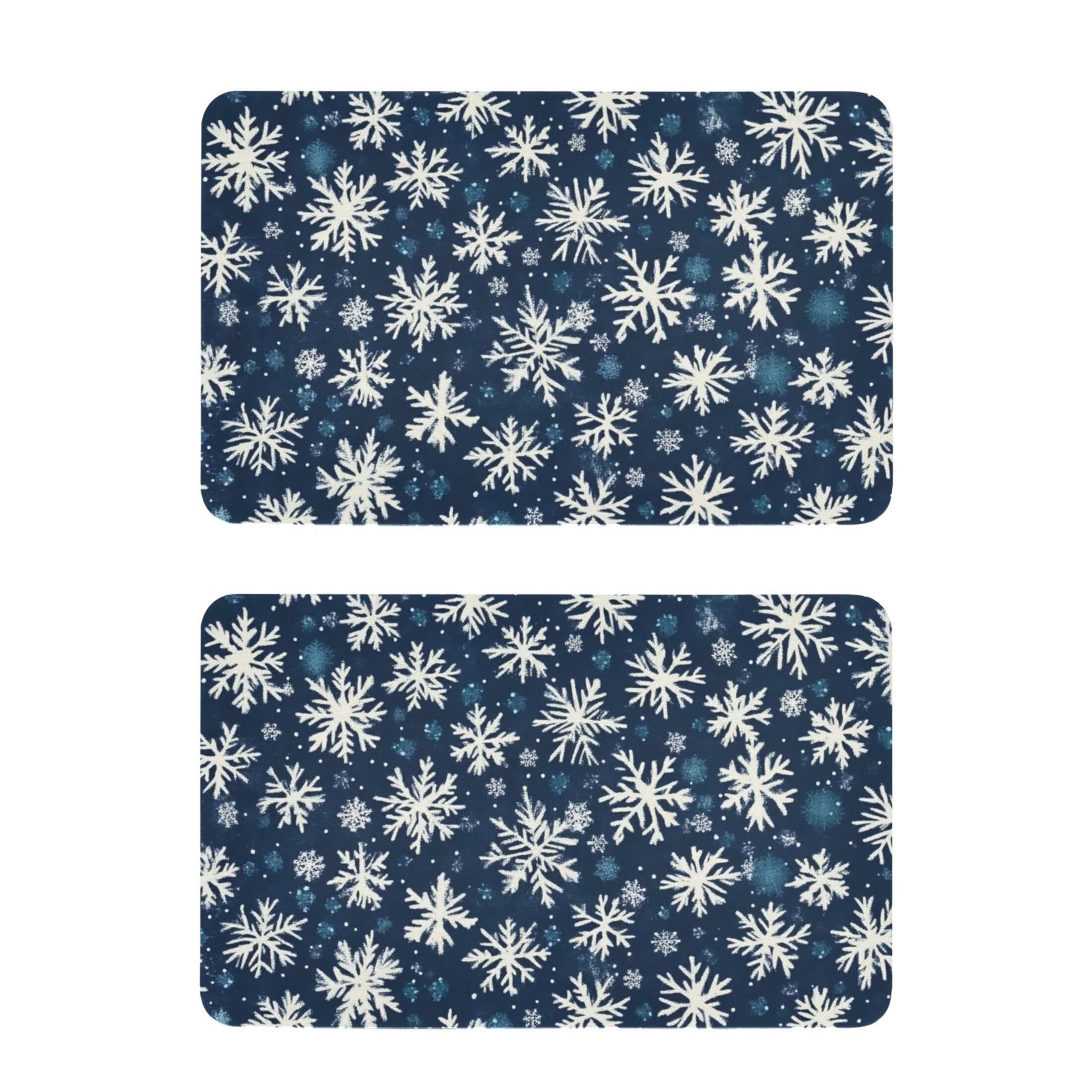 Dark Blue with Snowflakes Fridge Magnets Square Refrigerator Magnets ...