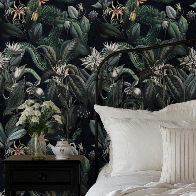 Dark Botanical Wallpaper - Walmart Business Supplies